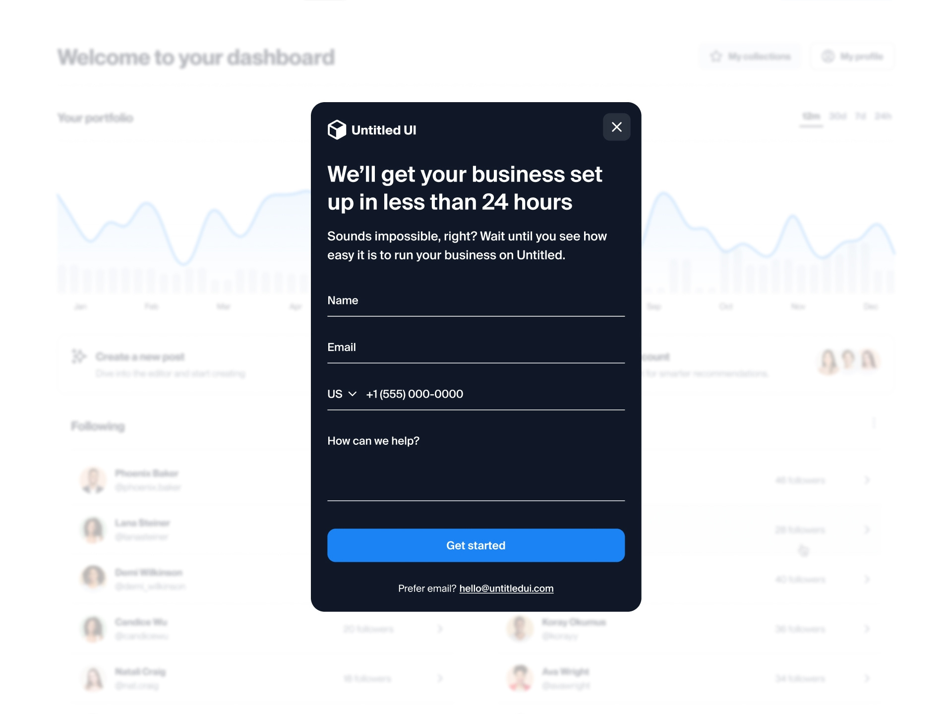 Contact modal — Untitled UI by Jordan Hughes® on Dribbble Contact modal — Untitled UI by Jordan Hughes® on Dribbble